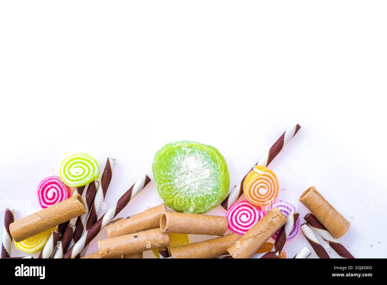 colorful sweets and sugar candies on a white background Stock Photo - Alamy