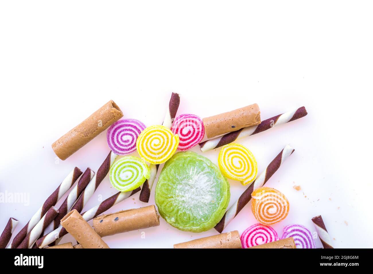 colorful sweets and sugar candies on a white background Stock Photo - Alamy