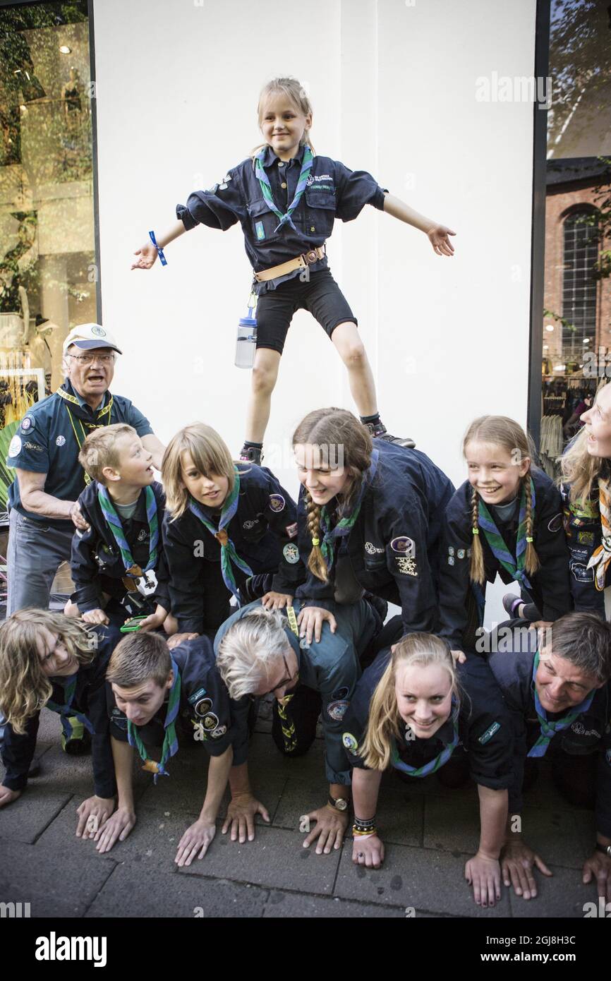 COPENHAGEN 2014-05-24 King Carl Gustaf attended the Baden Powell ...