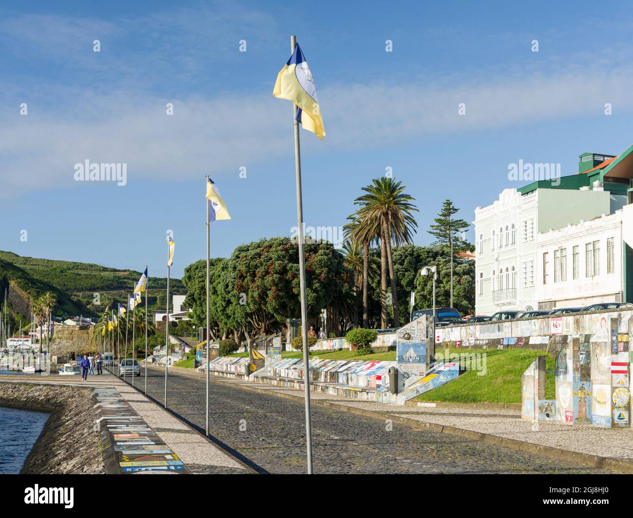 The marina, famous and loved by circumnavigators. Horta, the main town ...