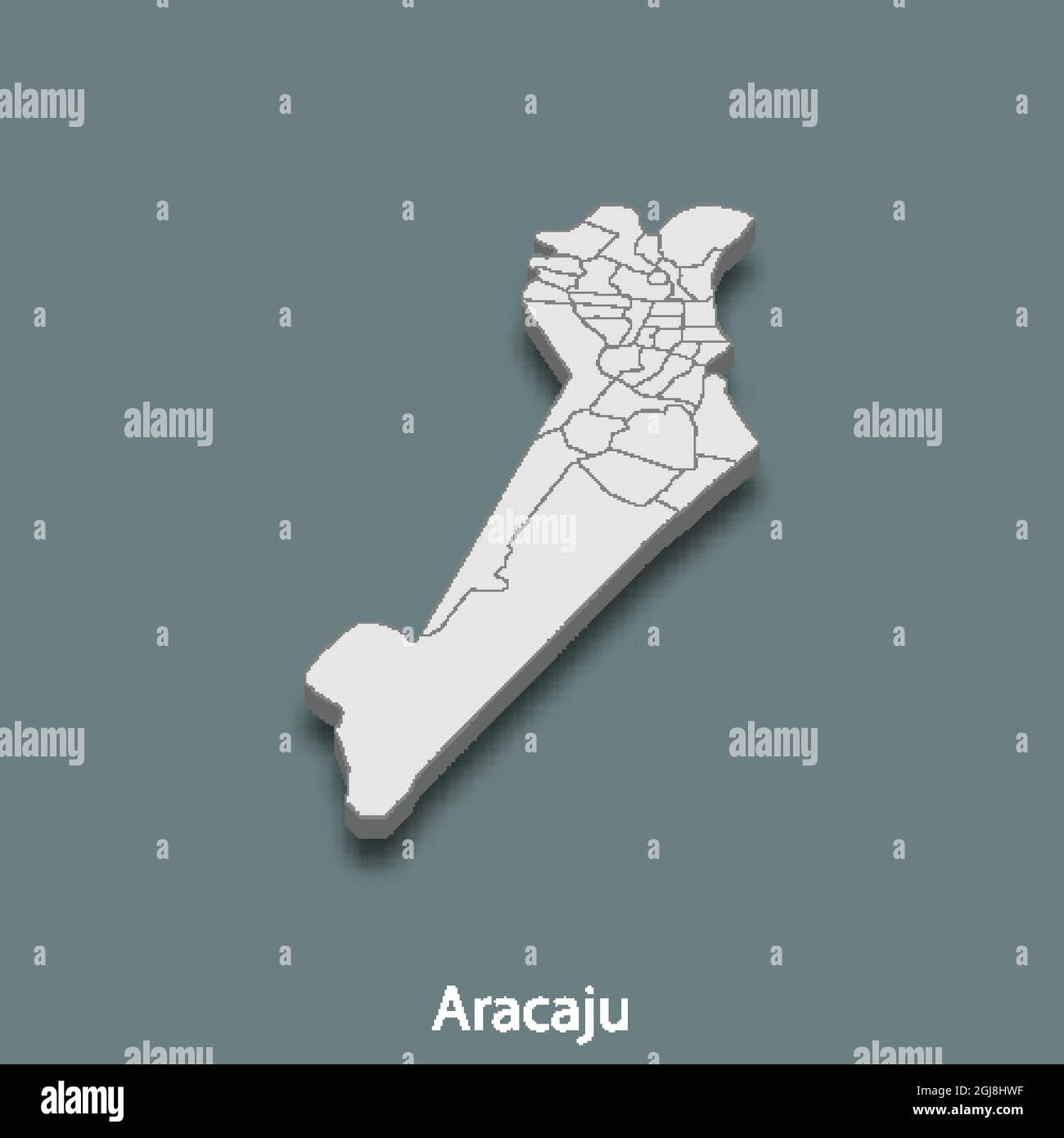 3d isometric map of Aracaju is a city of Brazil , vector illustration ...