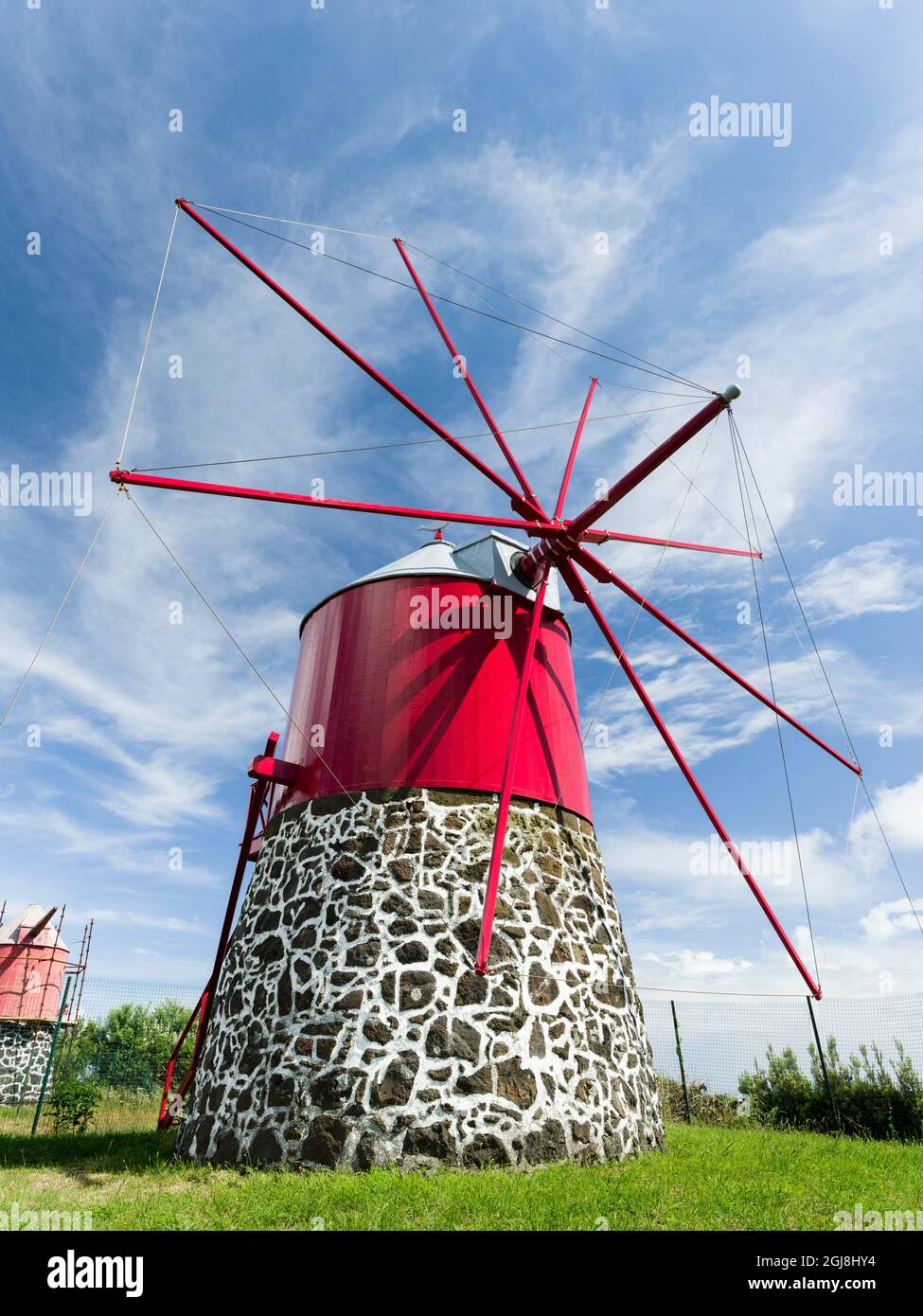 Traditional windmill in Conceicao near Horta. Faial Island, an island ...