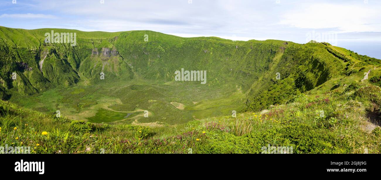 The Caldera of Faial at Cabeco Gordo. Faial Island, an island in the ...