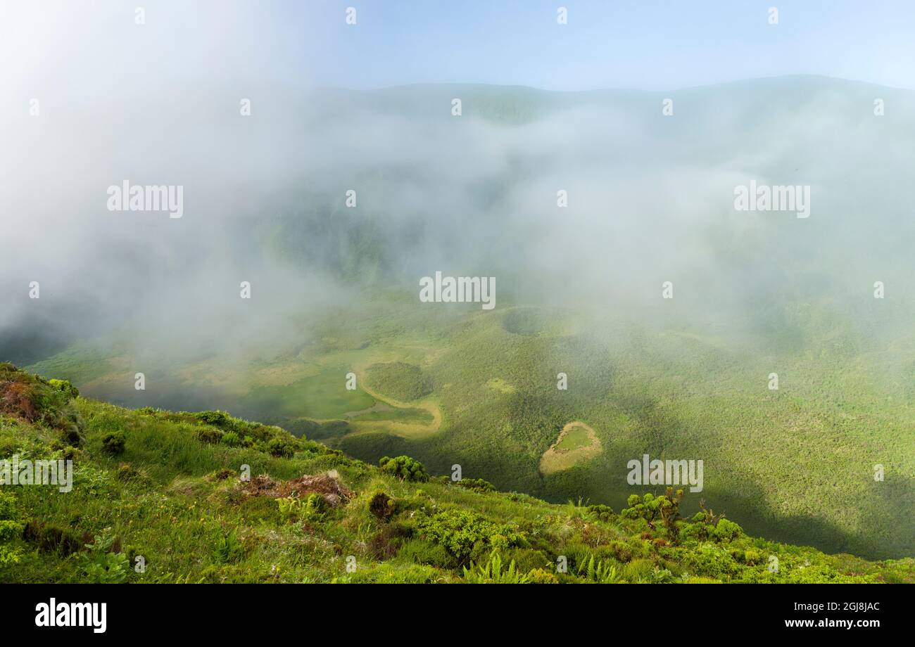The Caldera of Faial at Cabeco Gordo. Faial Island, an island in the ...