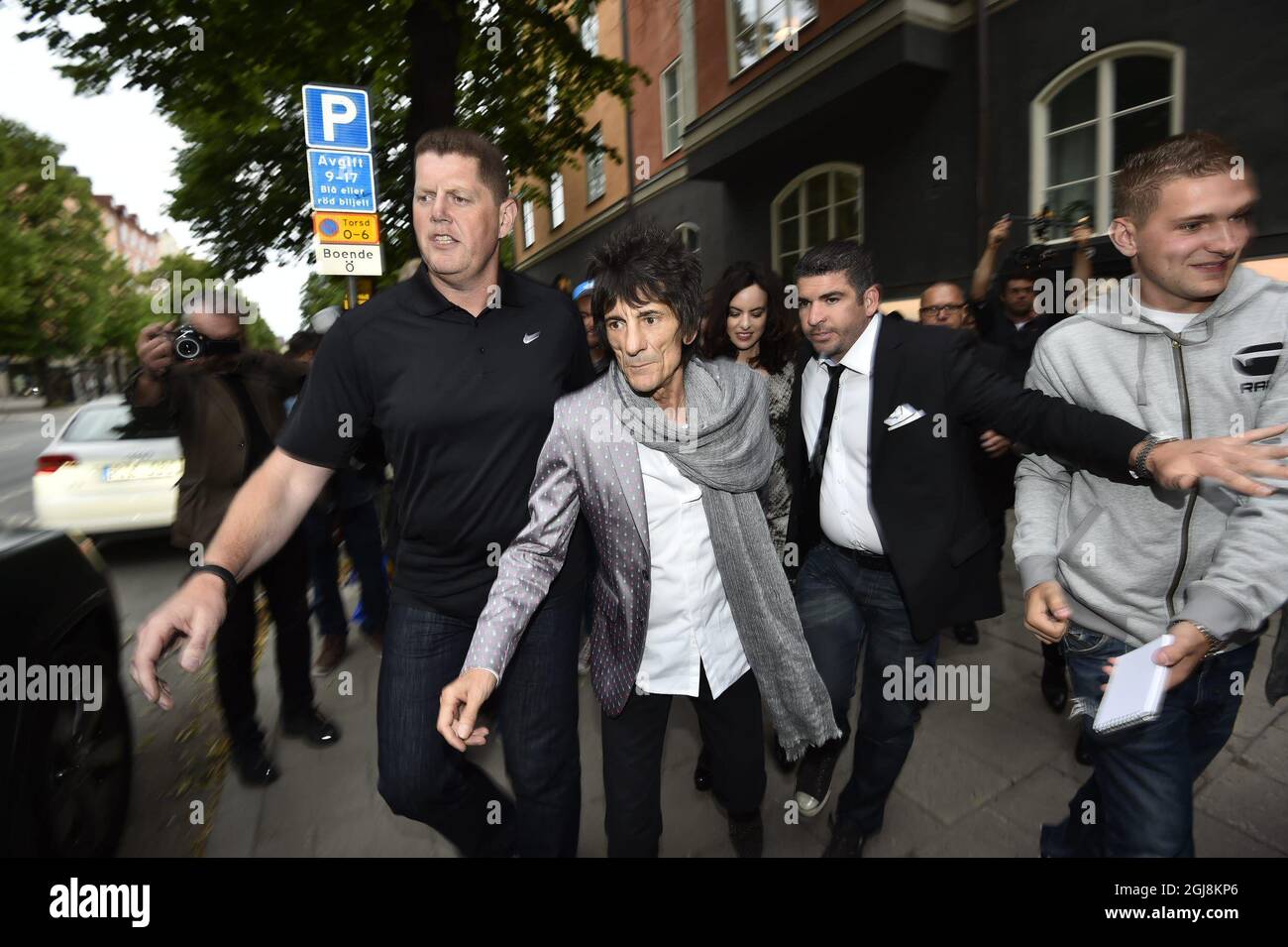 STOCKHOLM 20140630 Ronnie Wood of the Rolling Stones and his wife Sally ...