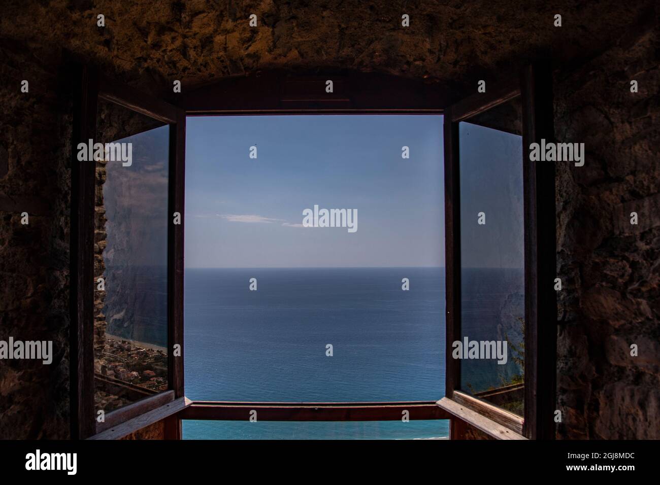 window to mediterranean sea Stock Photo - Alamy