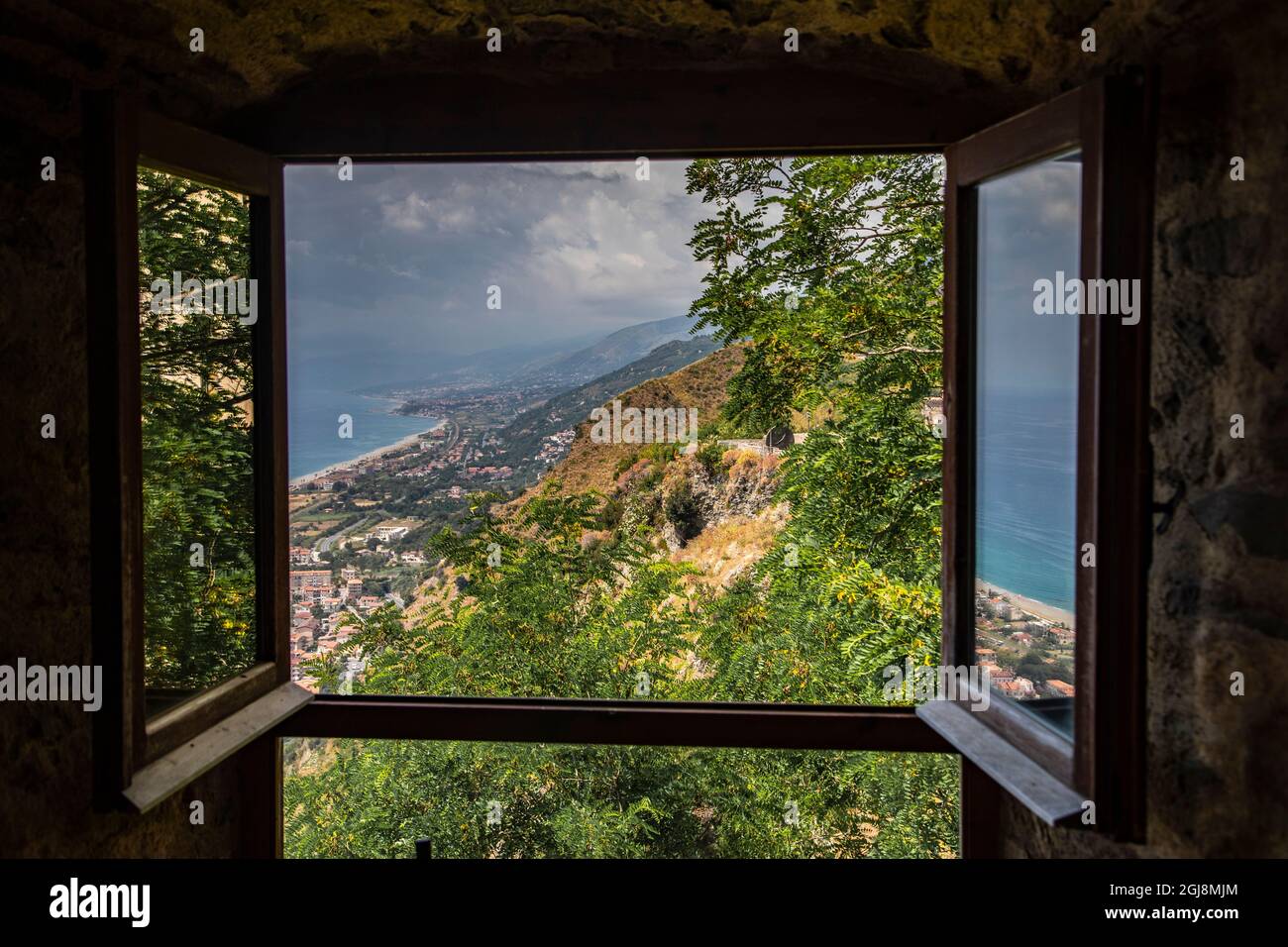window to mediterranean sea Stock Photo - Alamy