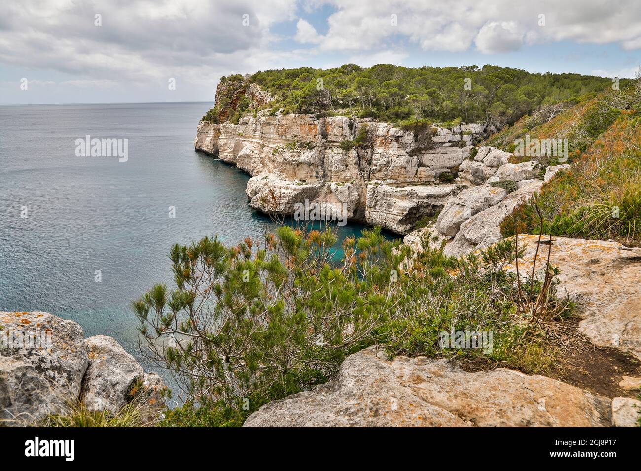 Spain, Menorca. Cliffside view Stock Photo - Alamy