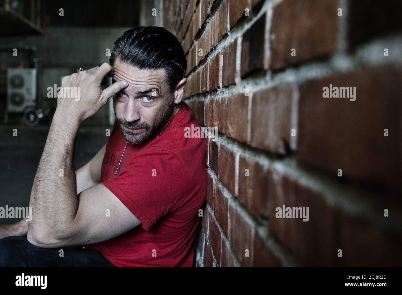 STOCKHOLM 2014-08-21* For your Files* Swedish actor Ola Rapace is seen pocsing for the ...