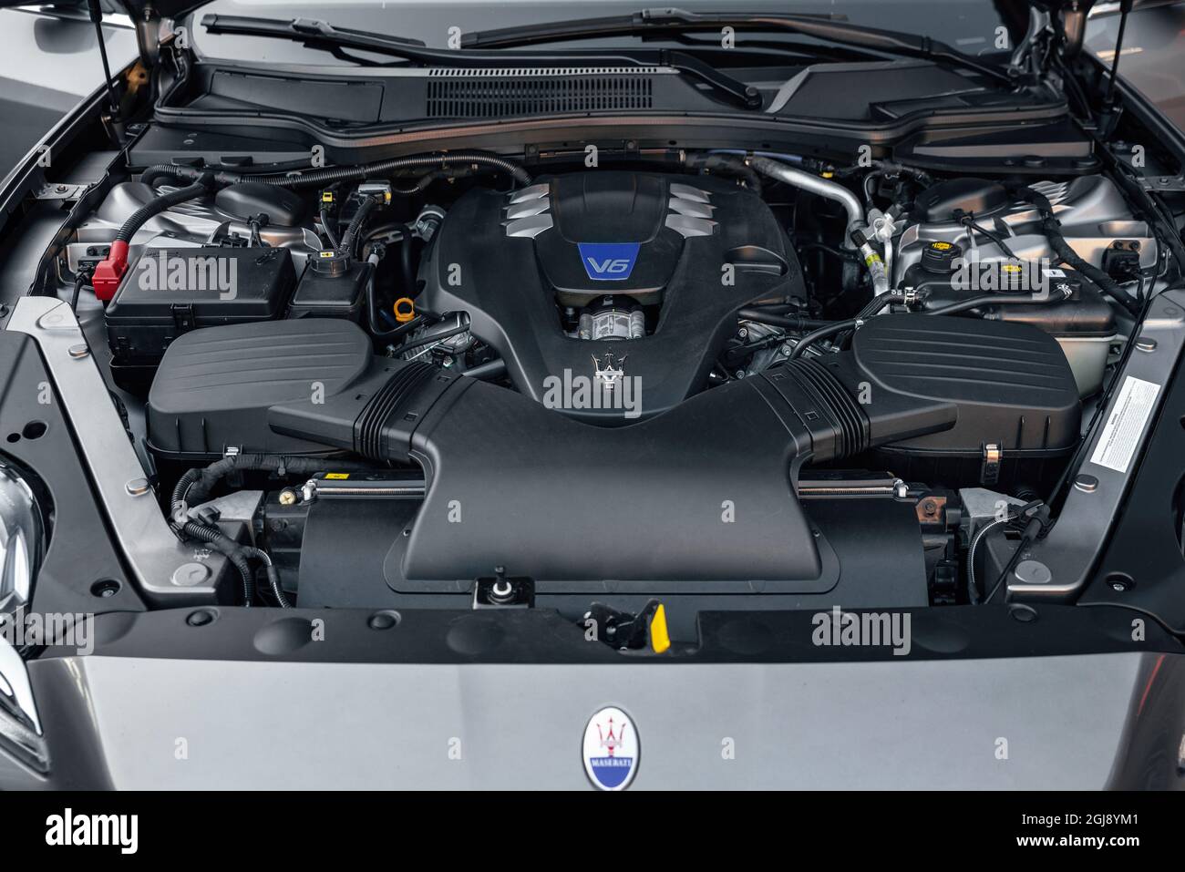 Ukraine, Odessa - September 8, 2021: Maserati Ghibli, close-up of the ...
