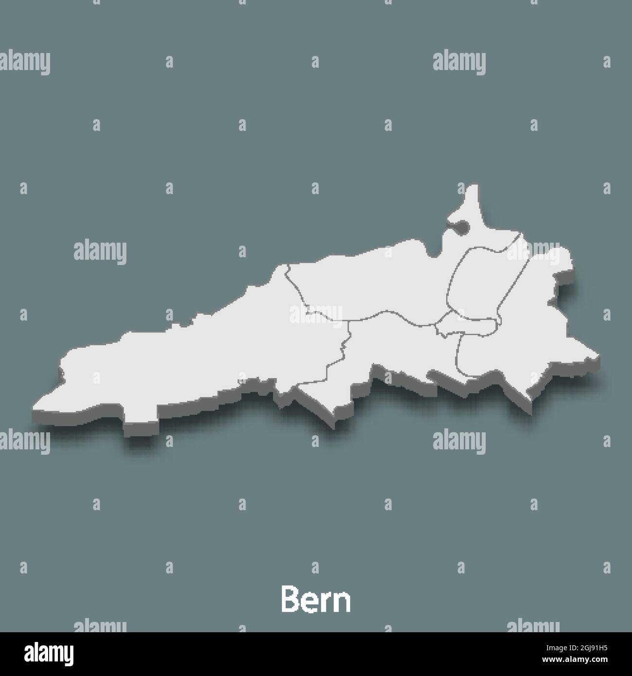 3d isometric map of Bern is a city of Switzerland , vector illustration ...