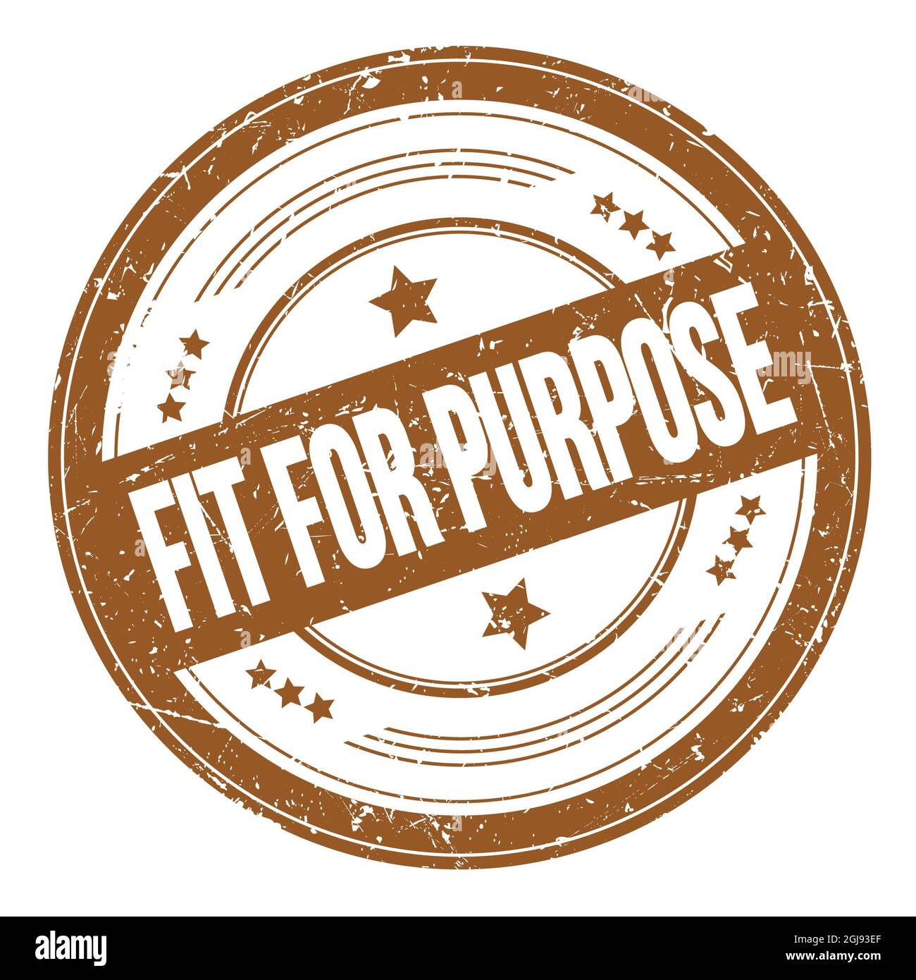 FIT FOR PURPOSE text on brown round grungy texture stamp Stock Photo ...