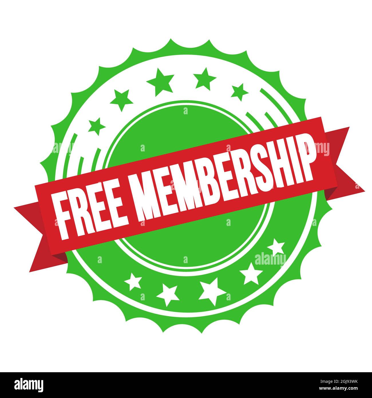 FREE MEMBERSHIP text on red green ribbon badge stamp Stock Photo - Alamy