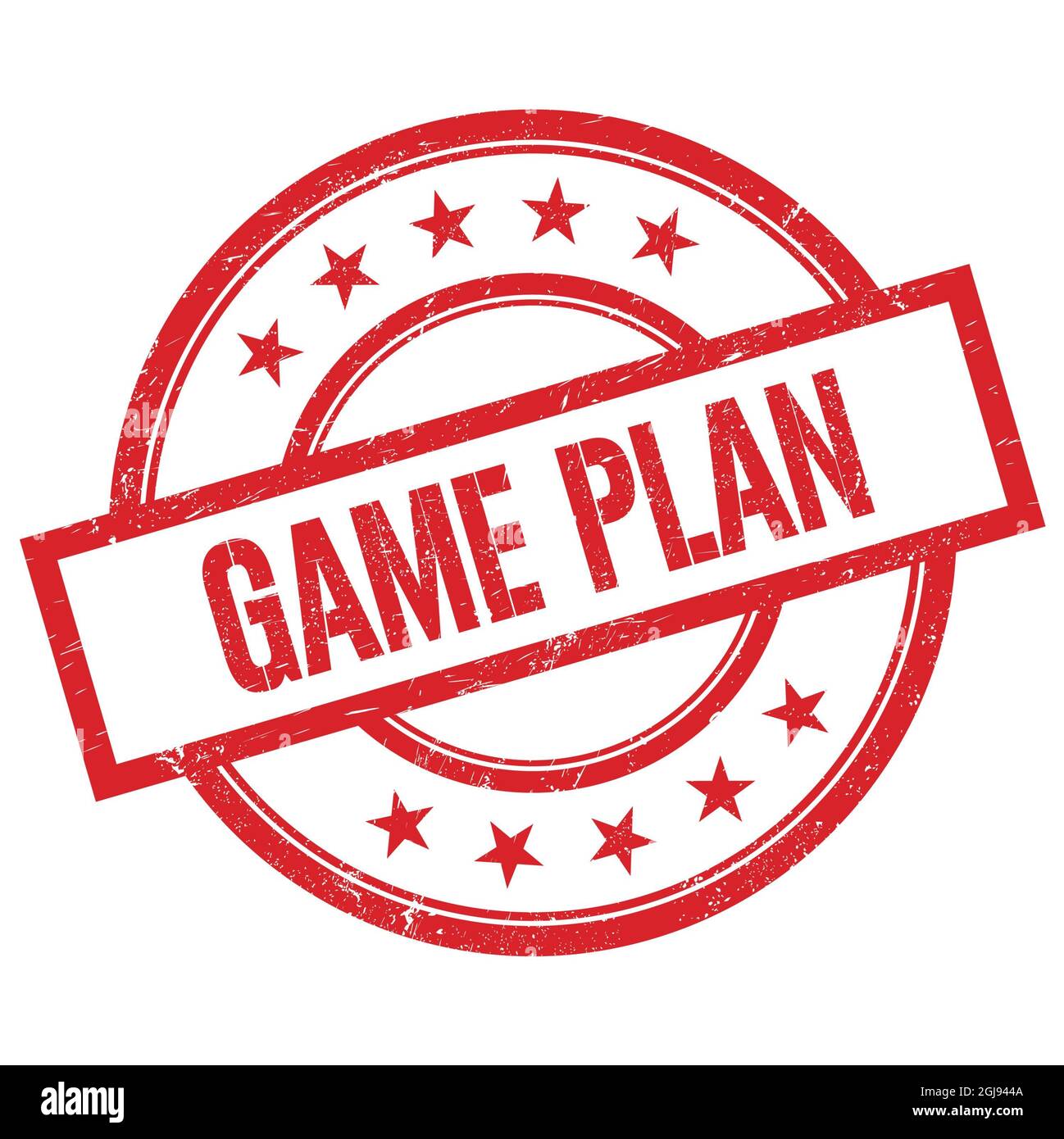 GAME PLAN text written on red round vintage rubber stamp Stock Photo ...