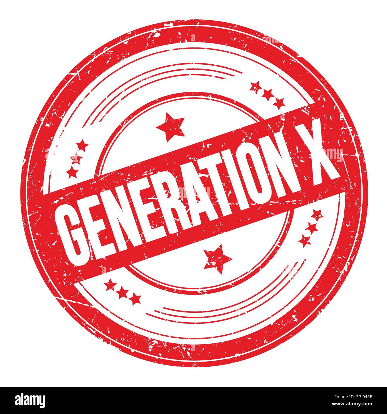 GENERATION X text on red round grungy texture stamp Stock Photo - Alamy
