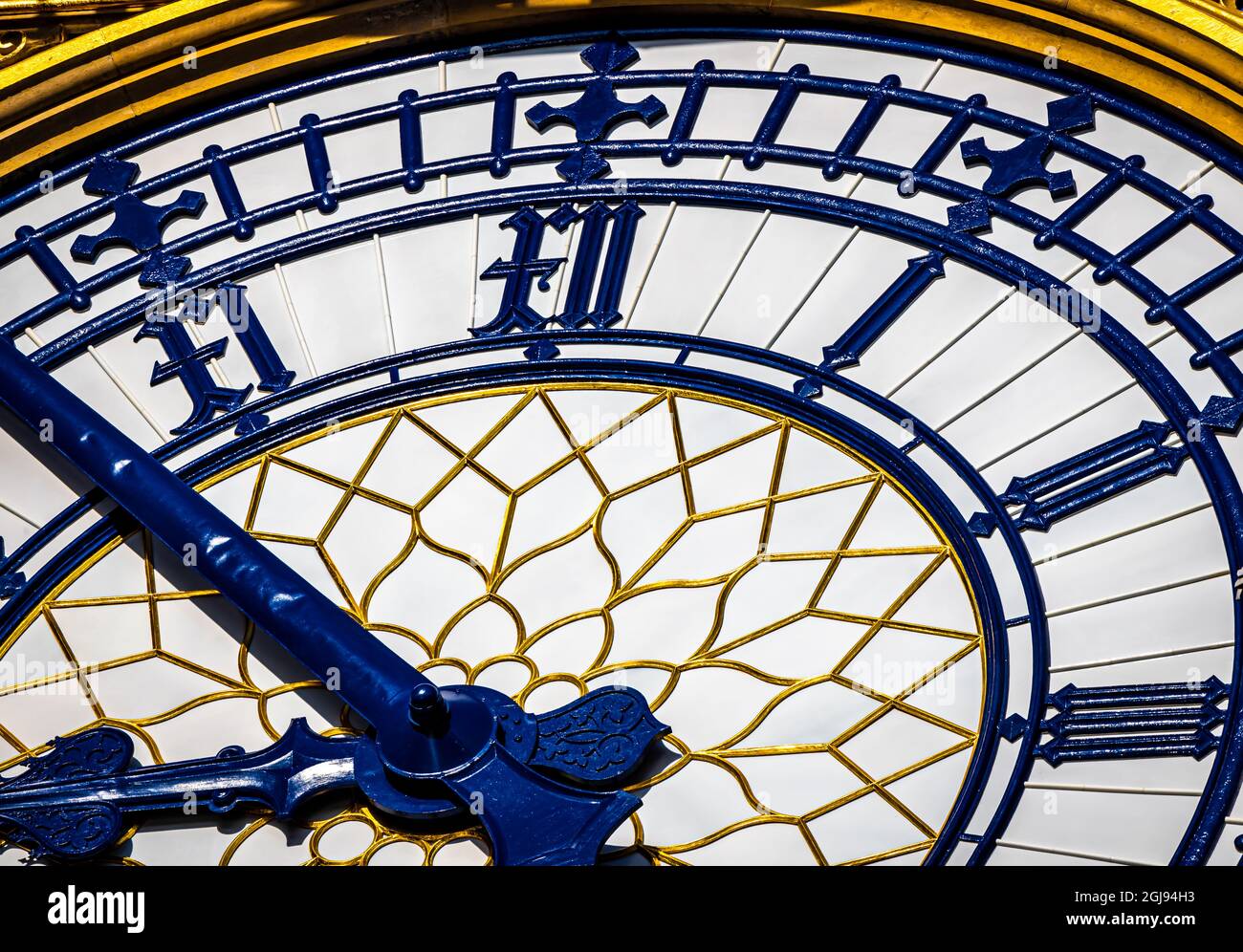 The Big Ben clock tower restored with dials and clock hands repainted ...