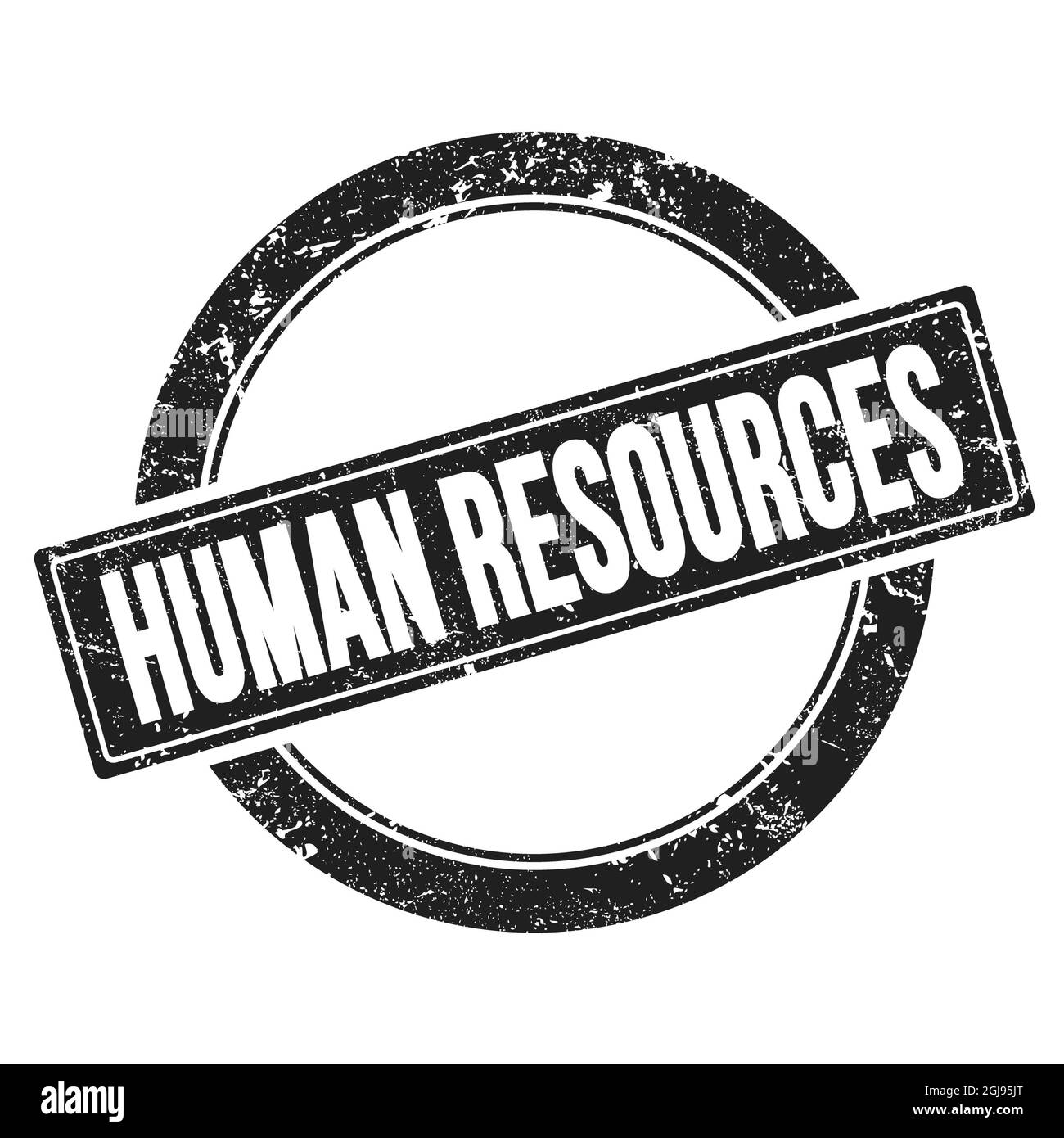HUMAN RESOURCES text on black grungy round vintage stamp Stock Photo ...