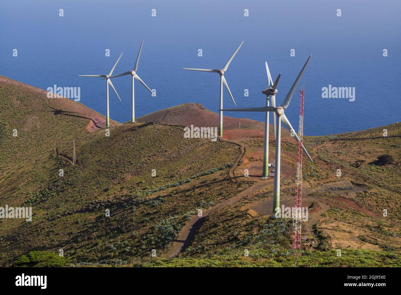 Spain, Canary Islands, El Hierro Island, Valverde, island capital, wind ...