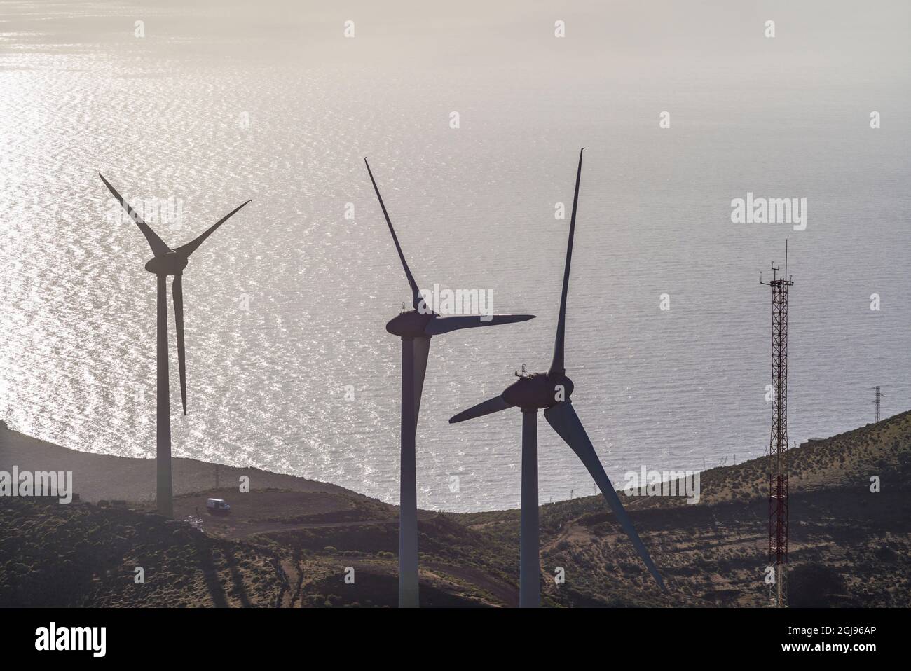 Spain, Canary Islands, El Hierro Island, Valverde, island capital, wind ...
