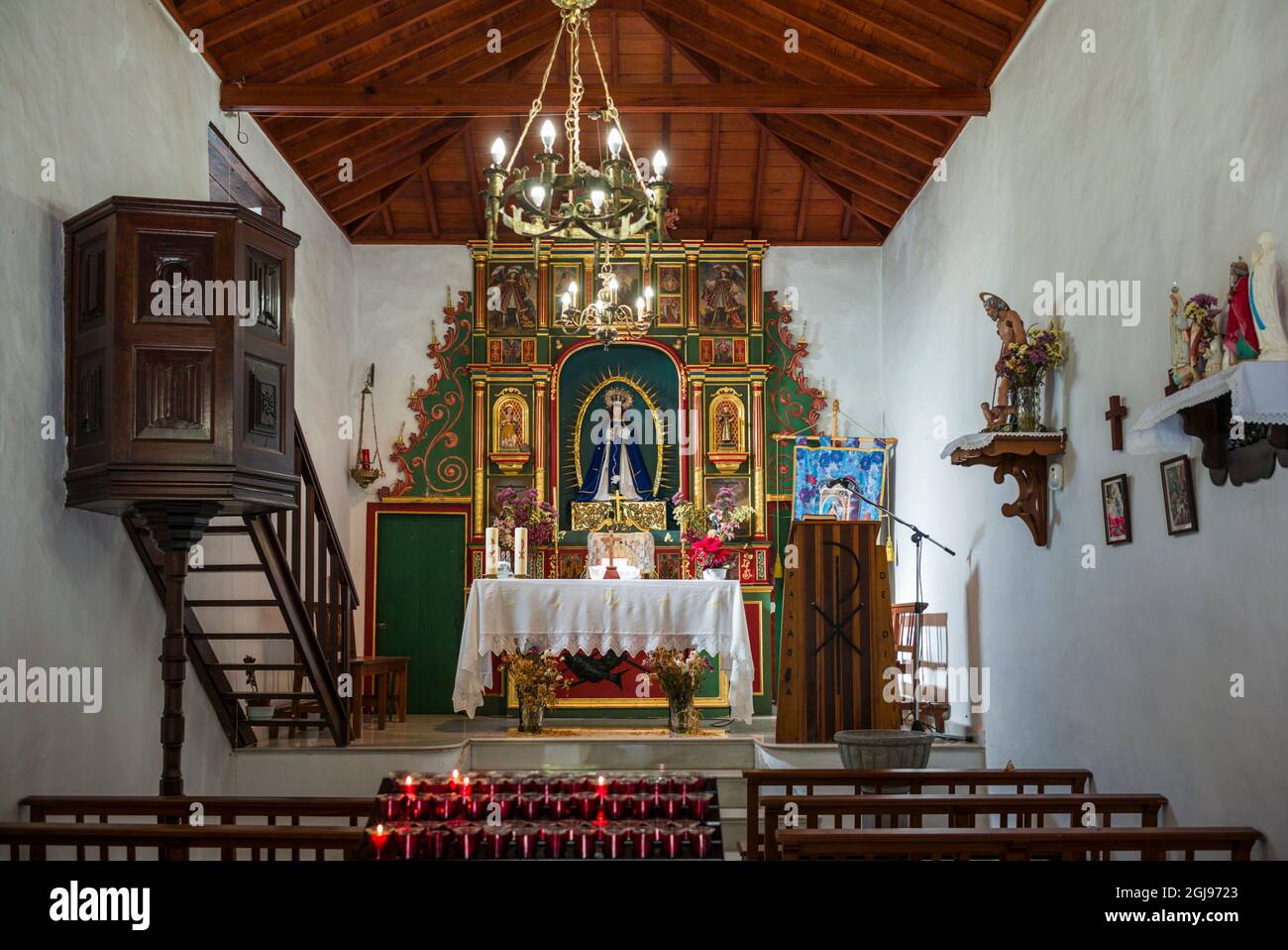 Spain, Canary Islands, Tenerife Island, Masca, Ermita de la Immaculada ...