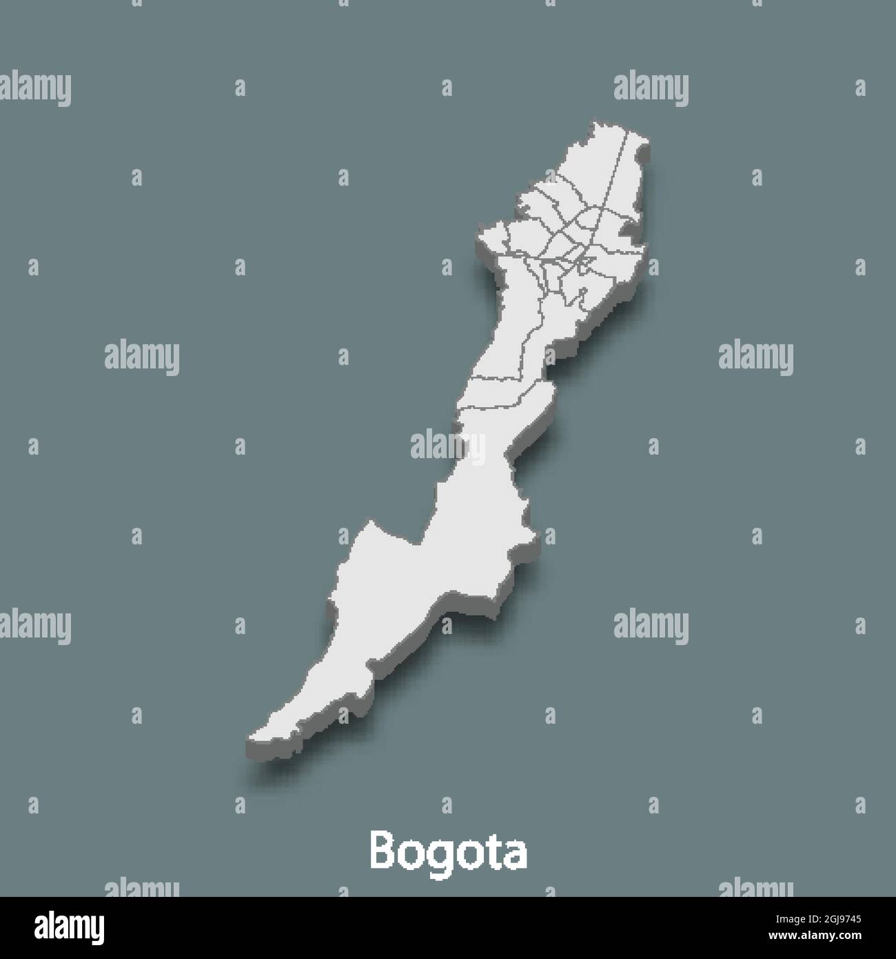3d isometric map of Bogota is a city of Colombia , vector illustration ...