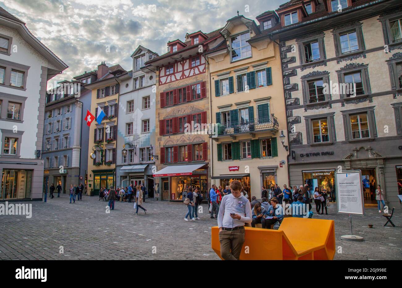 Town square in Lucerne, Switzerland Stock Photo - Alamy
