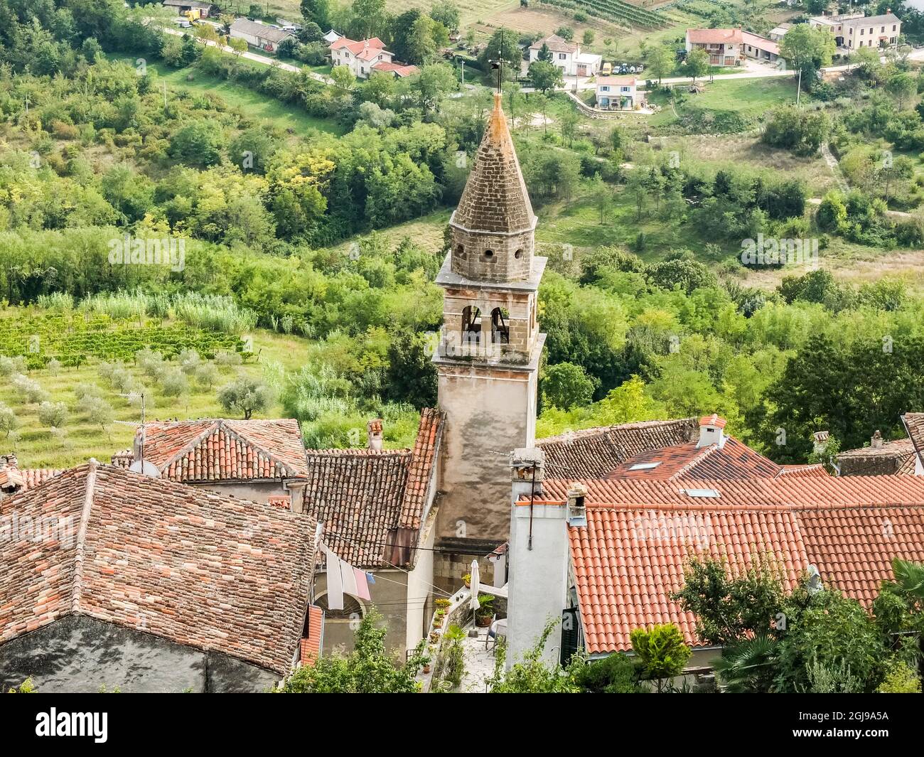 Croatia. Istria. Porec. Bell tower on an old church in Porec Stock ...
