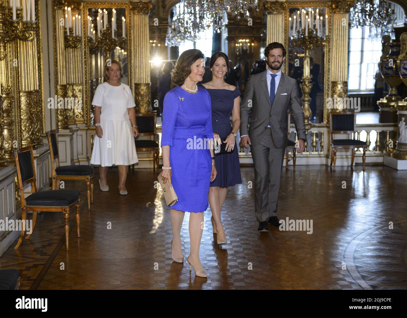 STOCKHOLM 20150828 Princess Sofia, Prince Carl Philip and Queen Silva ...