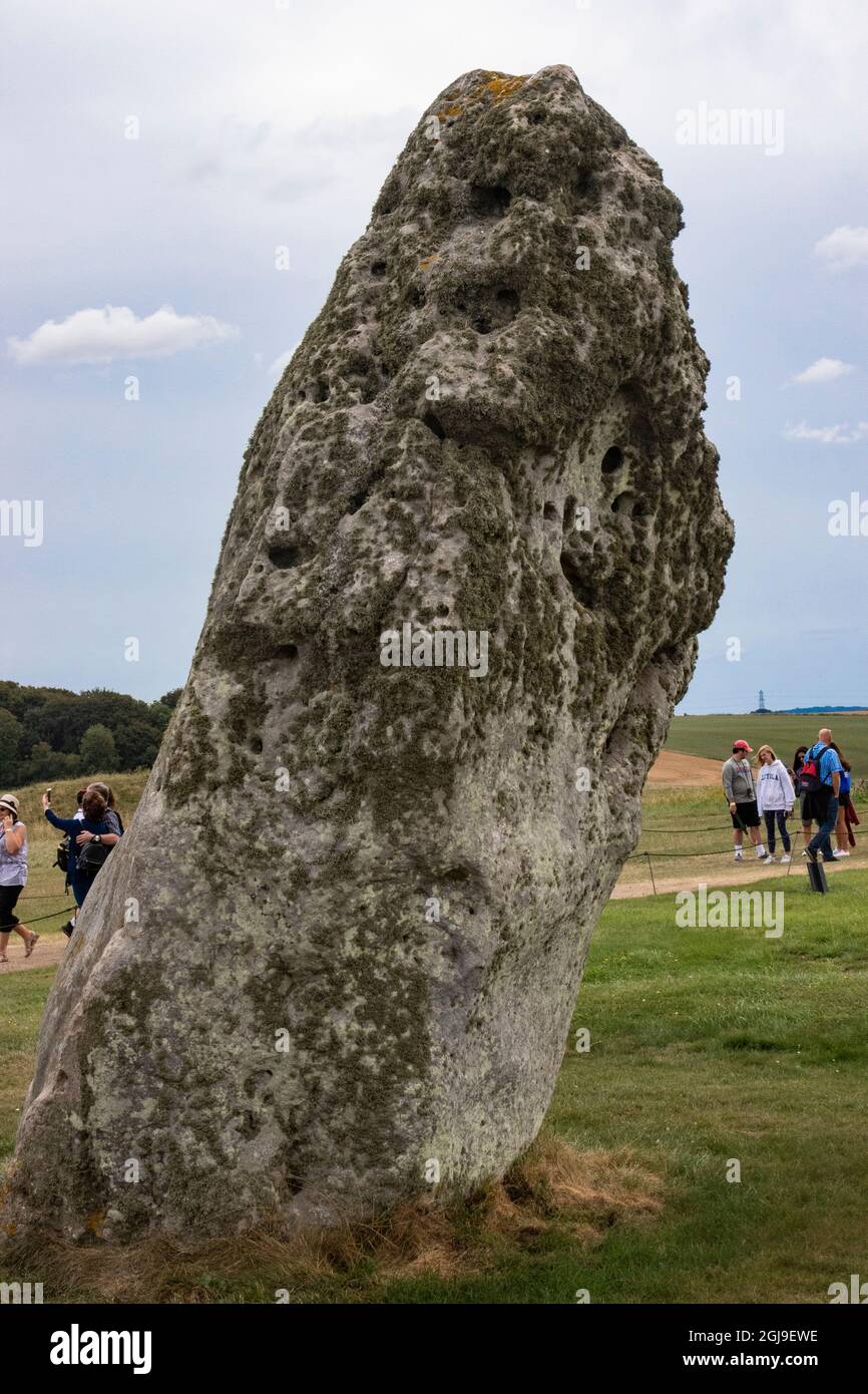This large, single stone stands alone outside of the circular formation ...