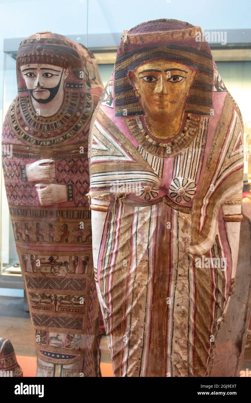 Mummies in the British Museum. They are thought to be priests of the ...