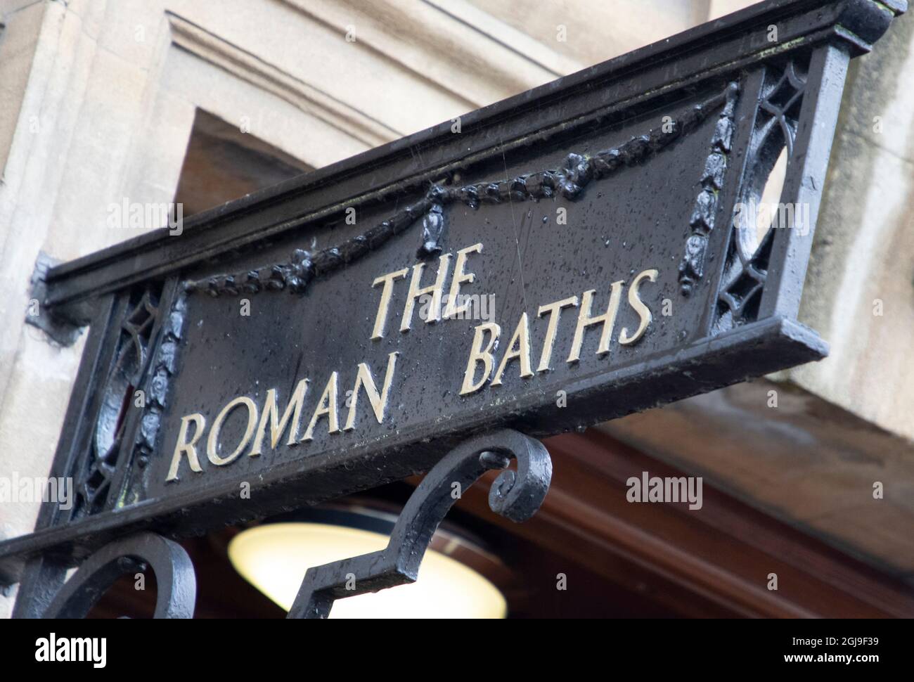 Signage. Roman Bath in city of Bath, England Stock Photo - Alamy
