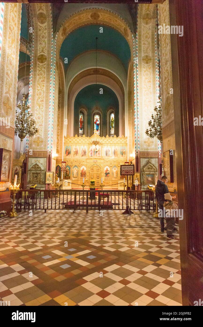 Eastern Europe, Estonia, Tallinn. Old town, St. Nicholas church Altar ...