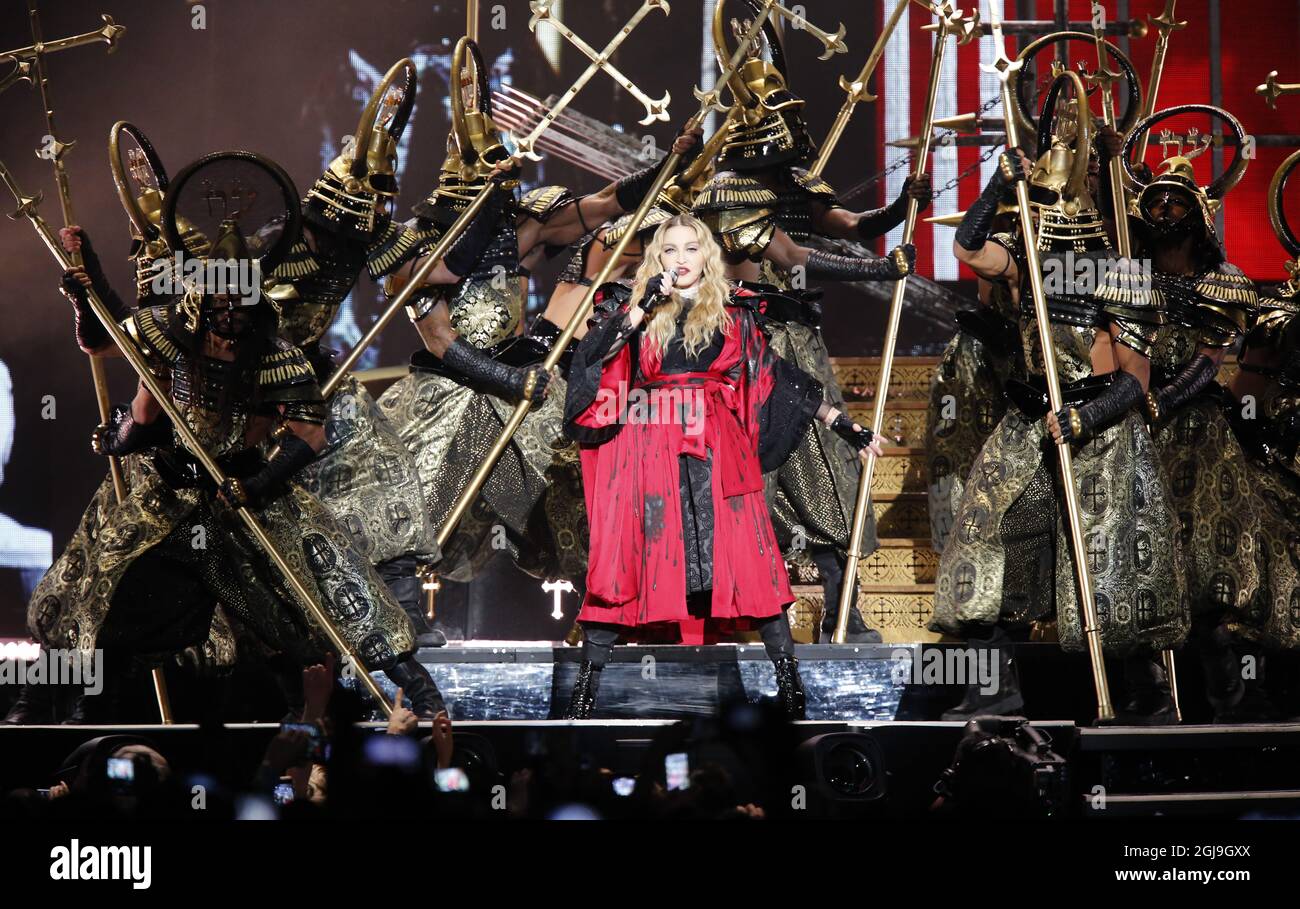 STOCKHOLM 2015-11-14 The US American pop singer Madonna performs on ...