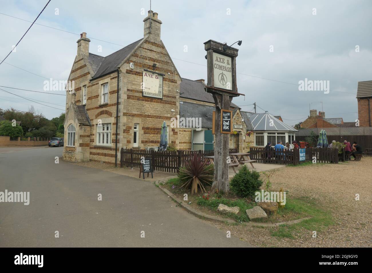 Axe @ compass Pub in Ringstead Northamptonshire Village UK Stock Photo ...