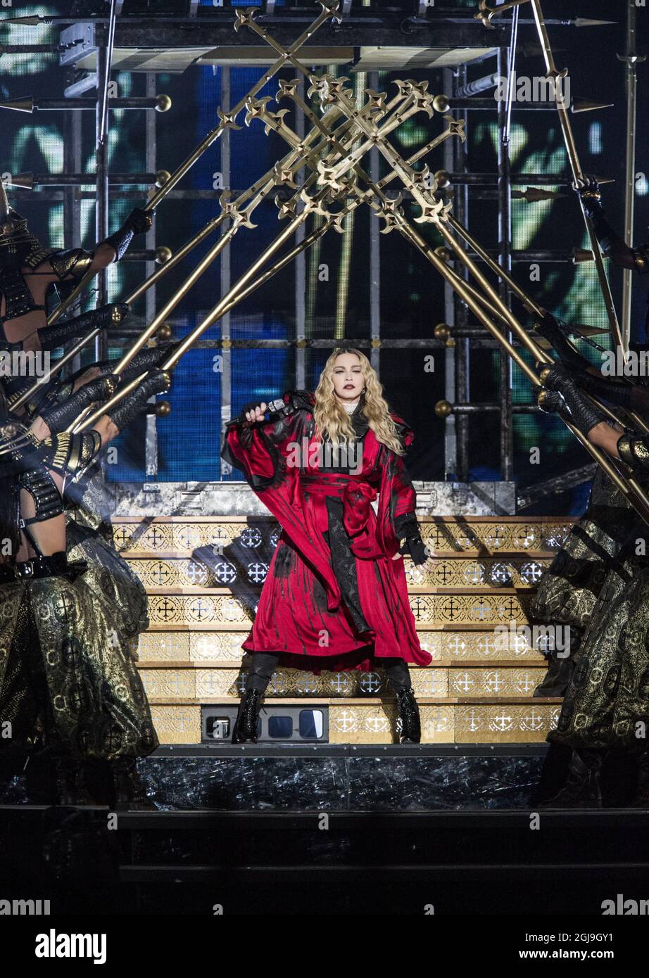 STOCKHOLM 2015-11-14 The US American pop singer Madonna performs on ...