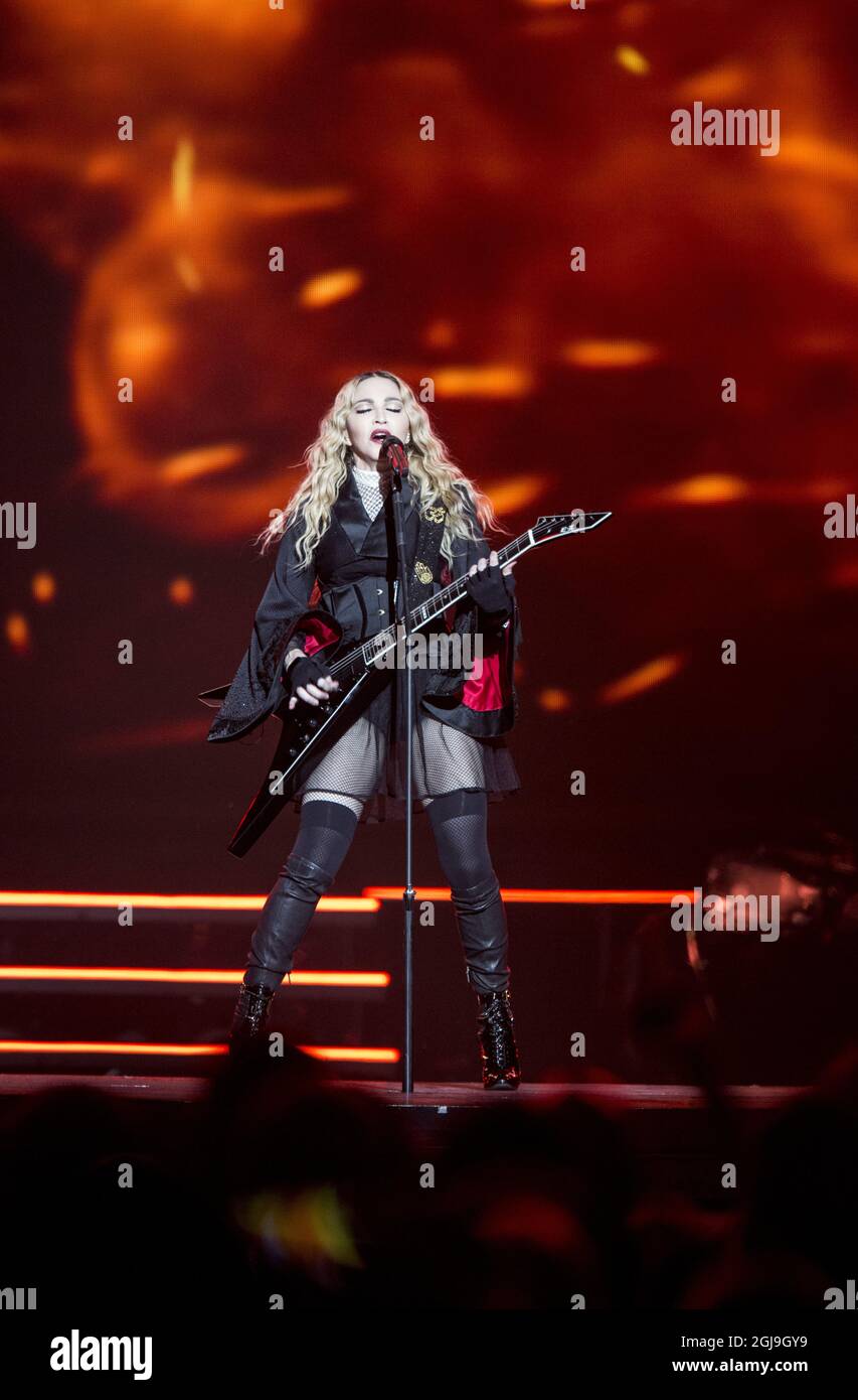 STOCKHOLM 2015-11-14 The US American pop singer Madonna performs on ...