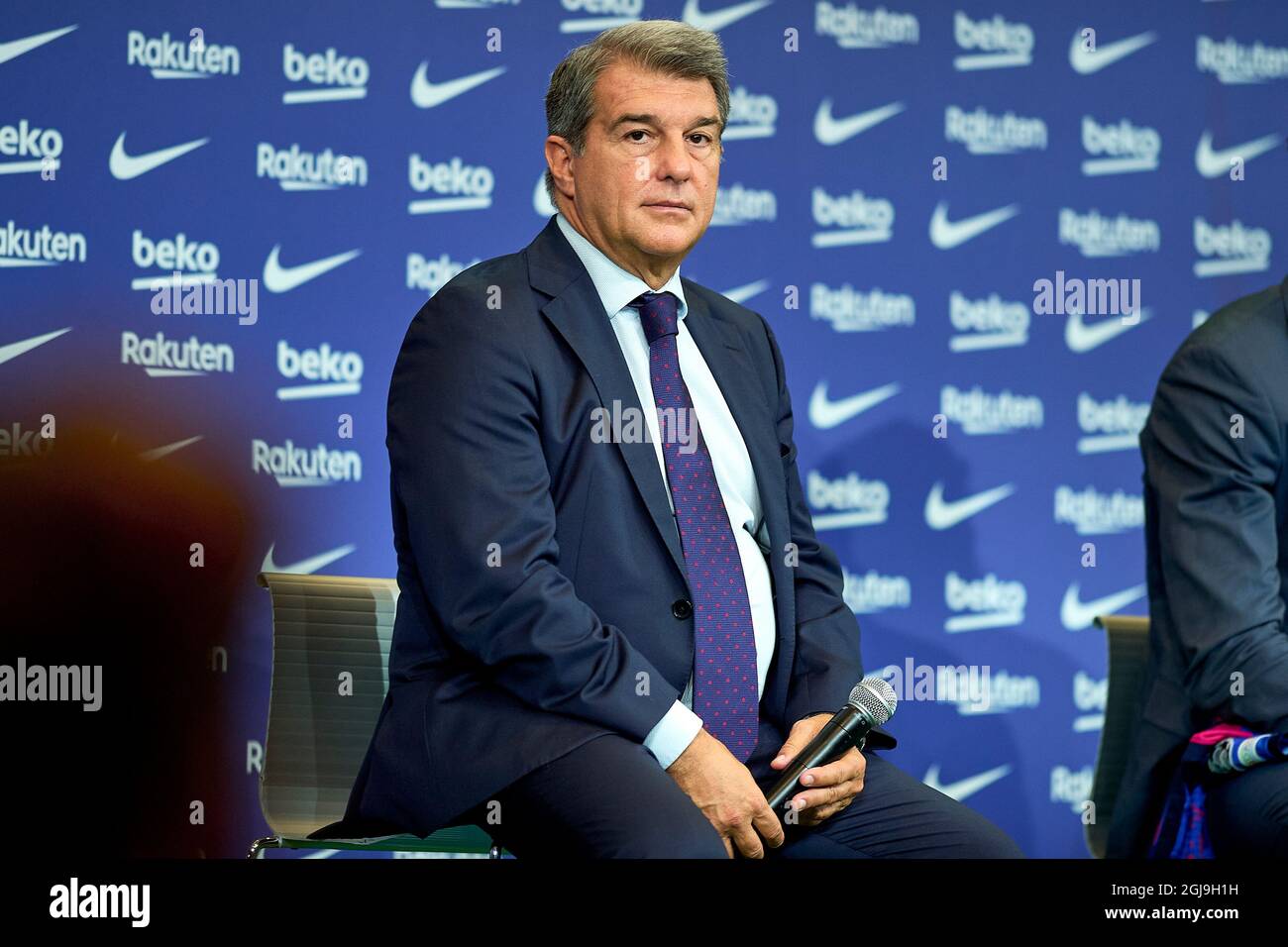 Joan Laporta during during New signing Luuk De Jong unveiling as FC ...