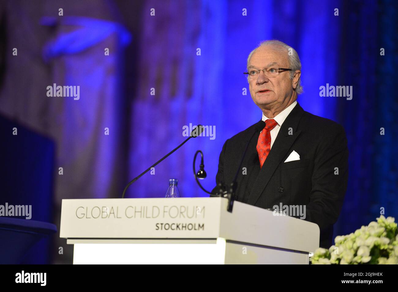 STOCKHOLM 20151126 King Carl Gustaf is seen during the opening speech ...