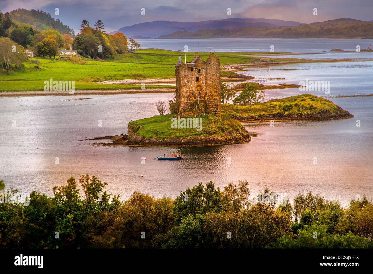 Castle Stalker built on a small Island near Port Appin. 14th Century ...