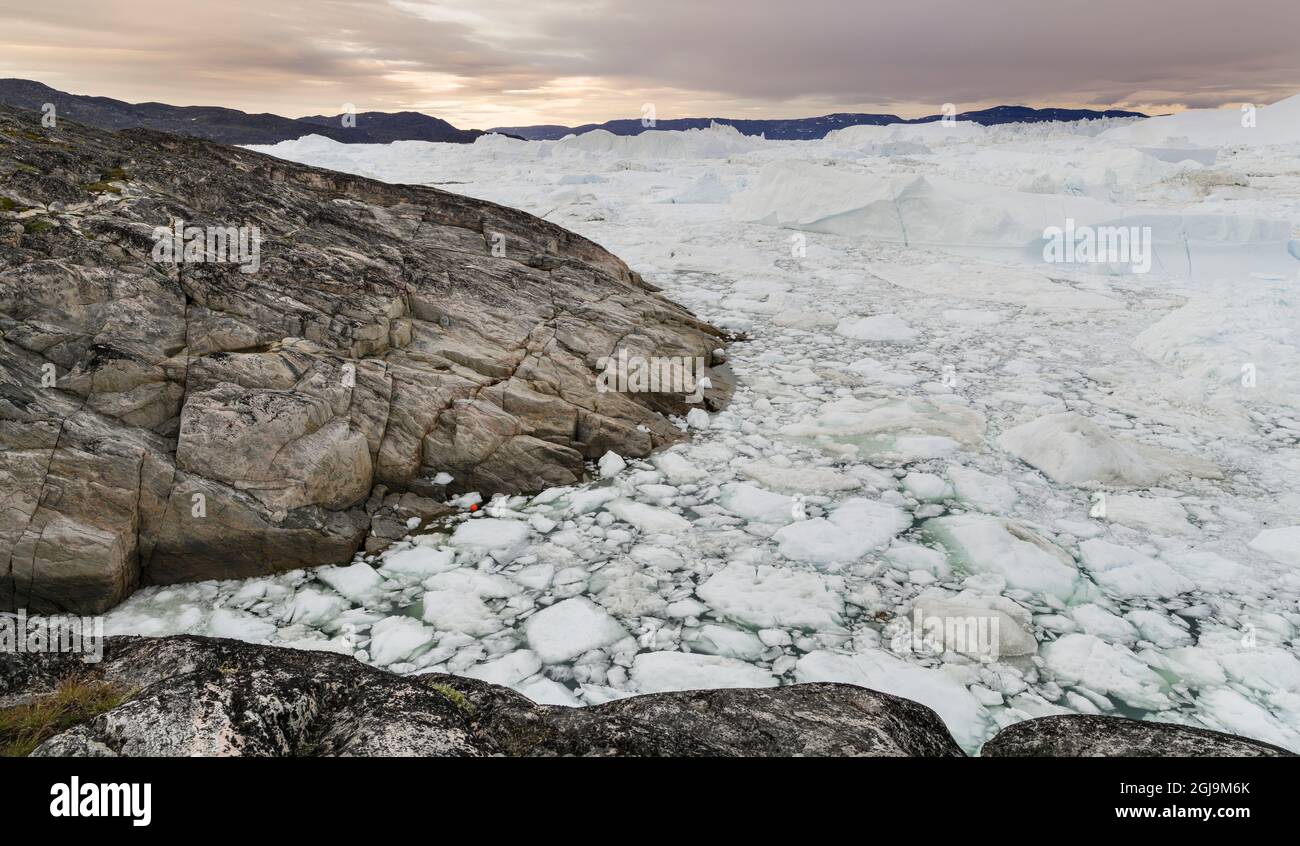 Ilulissat Icefjord at Disko Bay, Greenland, Danish Territory Stock ...