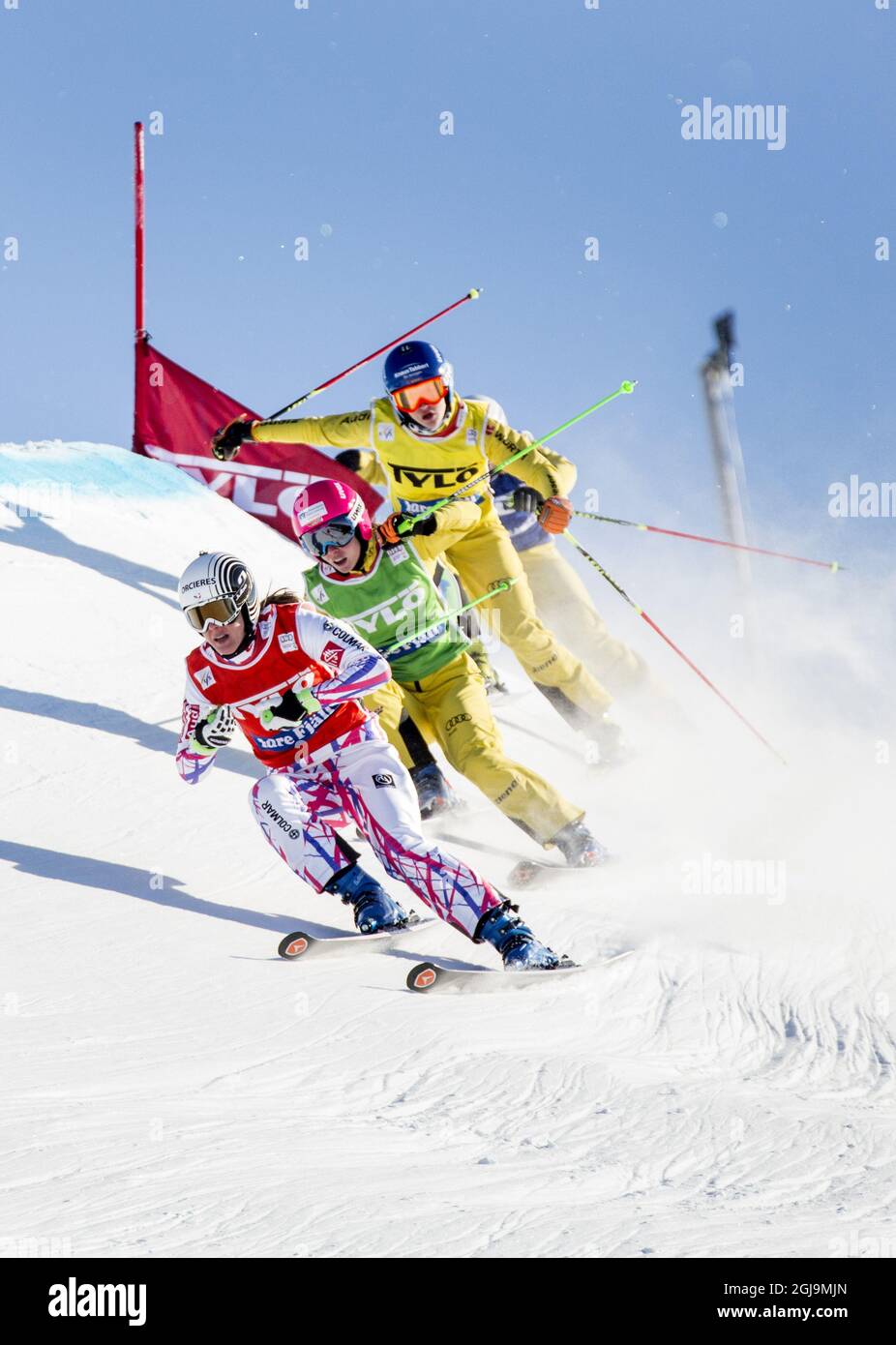 Alizee Baron France in the lead behind is Heidi Zacher of Germany ...