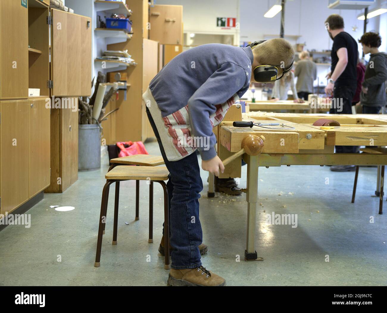 School carpenters bench ttexprtgenre hi-res stock photography and ...
