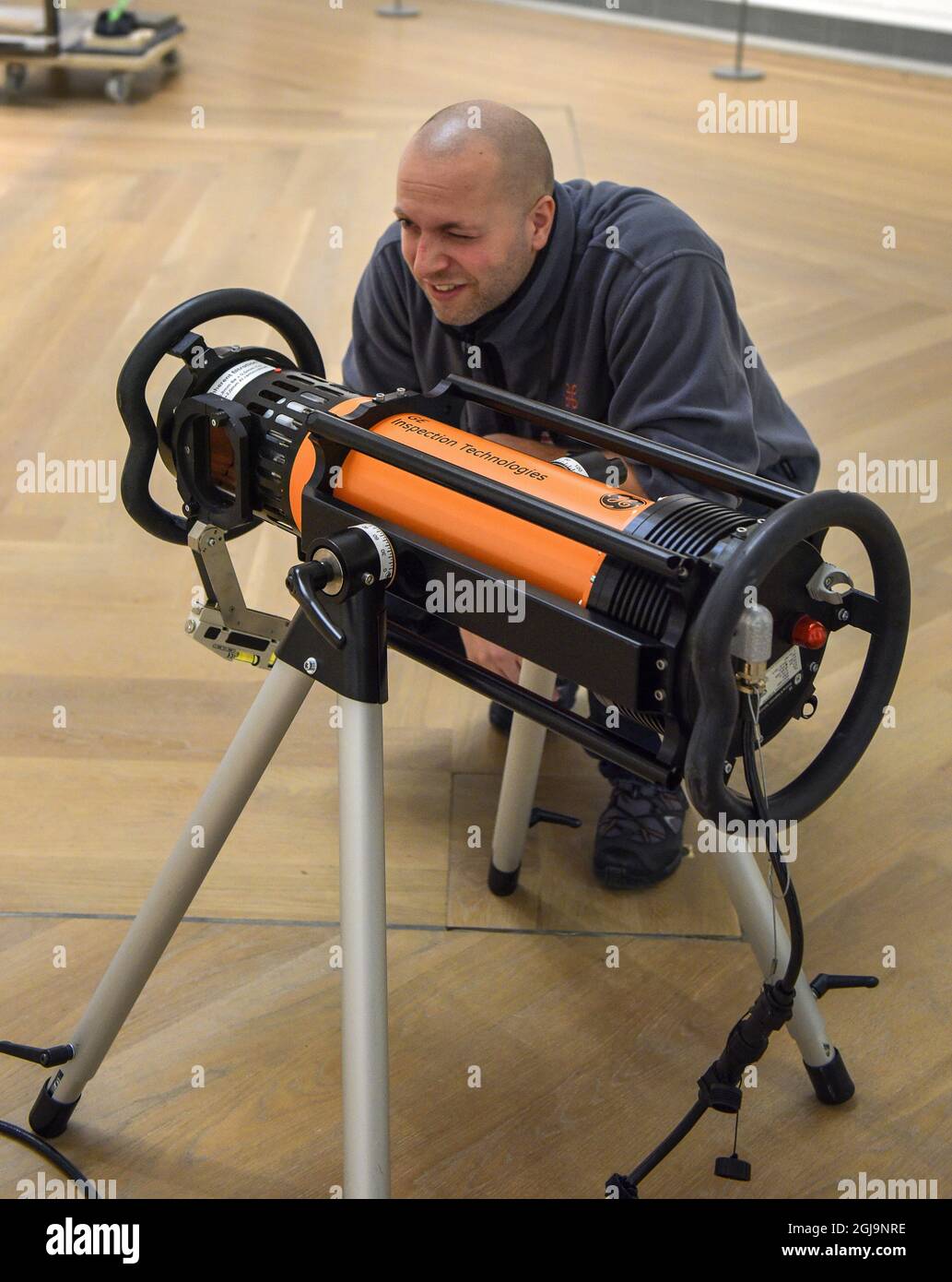 STOCKHOLM 2016-03-07 Conservators are seen performing an examination ...