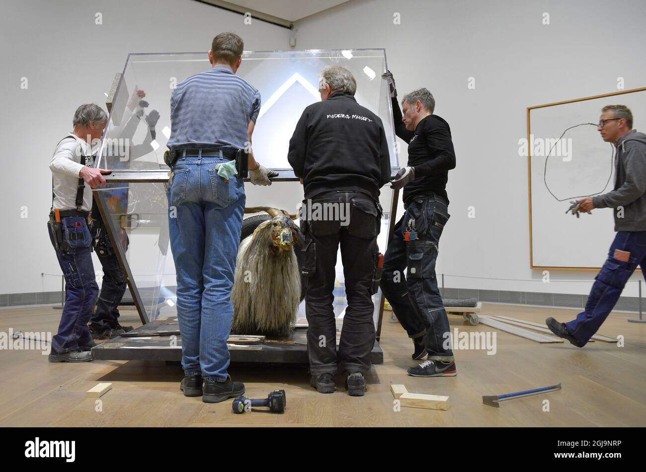STOCKHOLM 2016-03-07 Conservators are seen performing an examination ...