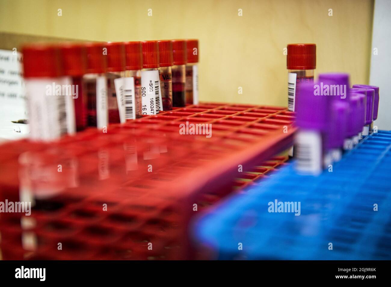 STOCKHOLM 20160331 Blood donations in a mobile lab, called the Blood ...