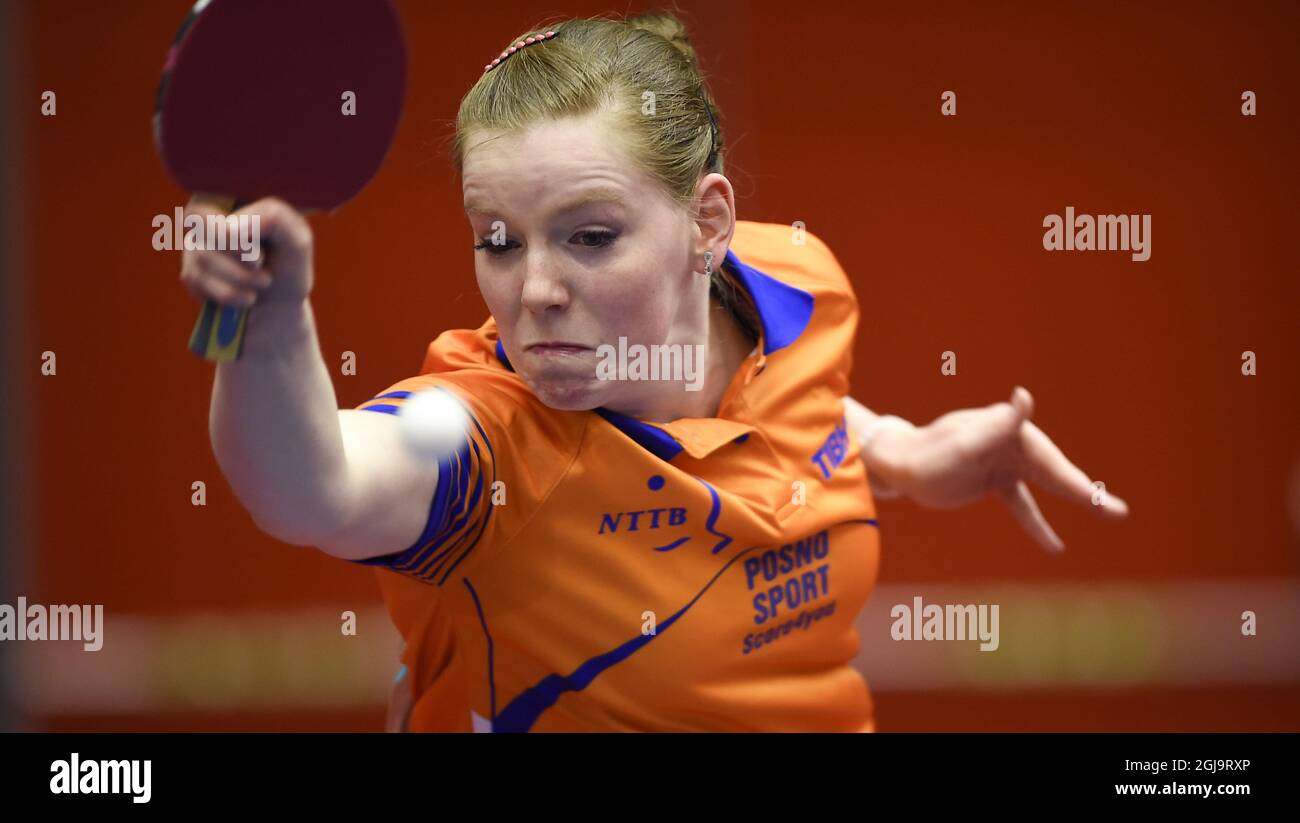 HALMSTAD, SWEDEN 20160413 Britt Eerland from the Netherlands is playing ...