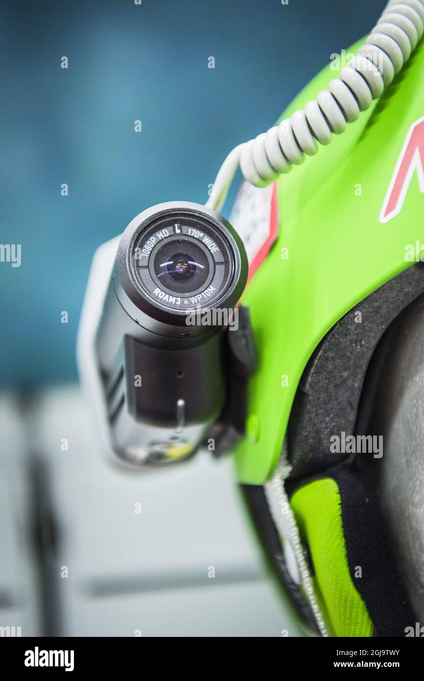 STOCKHOLM 20150206 Go Pro camera mounted on a helmet Foto: Nora Lorek ...