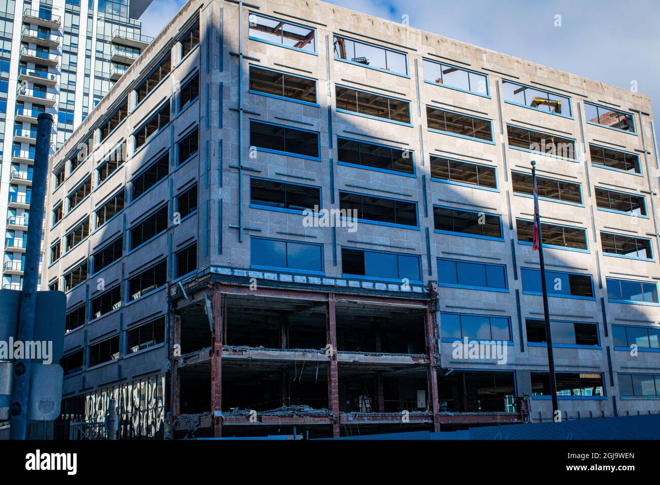 demolition of a building in downtown halifax Stock Photo - Alamy