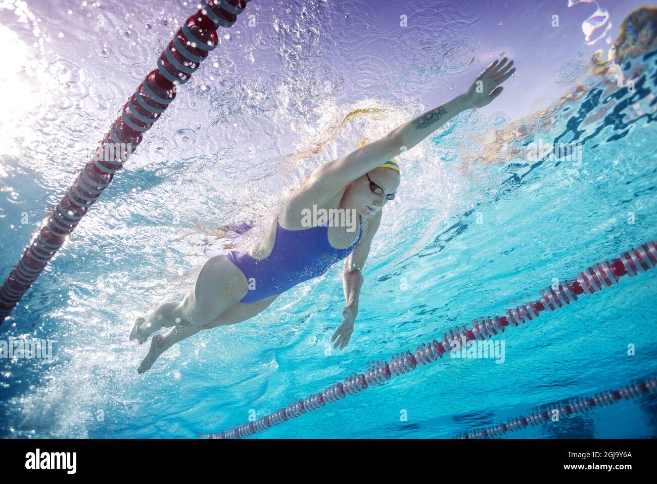 FUERTEVENTURA 2015-11-19 Sarah Sjostrom, Swedish swimmer, is seen in ...