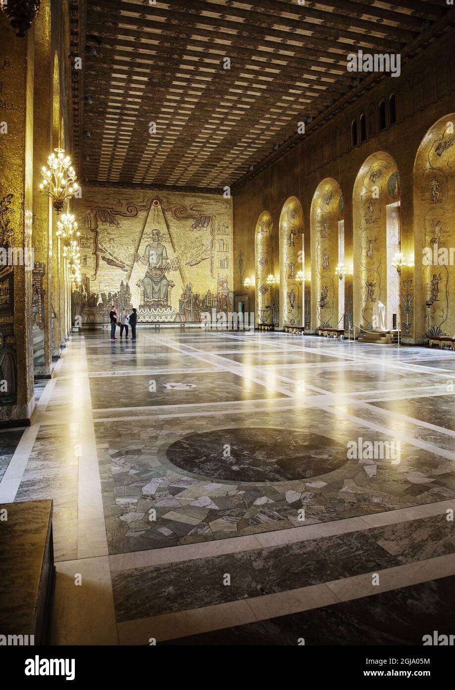 STOCKHOLM 2016-01-12. Golden Hall of the City Hall of Stockholm Sweden ...